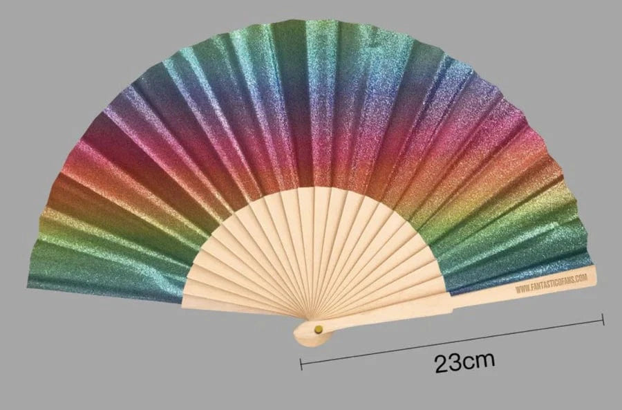 Fantastico Rainbow Glitter Hand Fan 23 cm. – luscious scarves