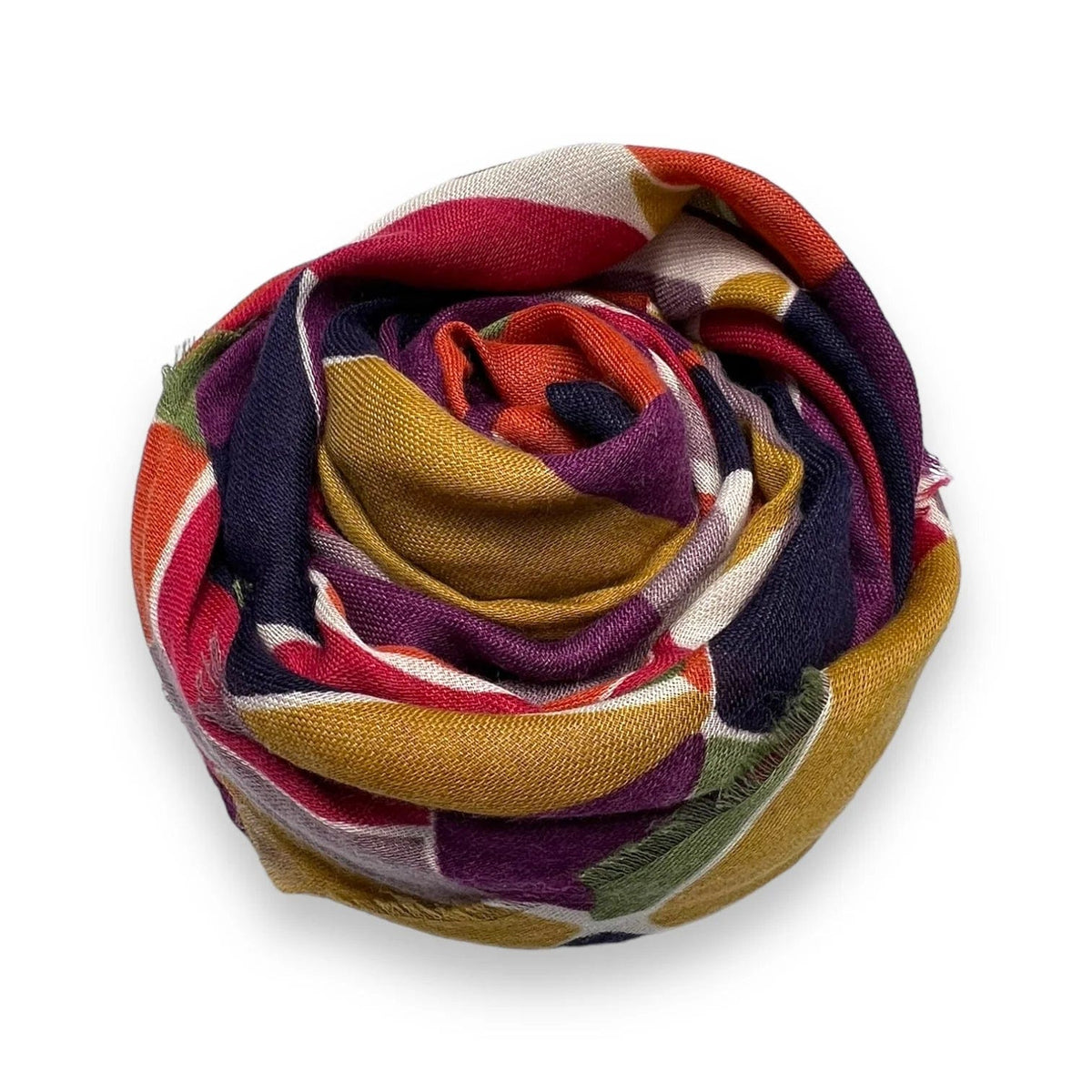 Ladies Boxes Print Design Scarf , Medium Weight . Multi Coloured ...
