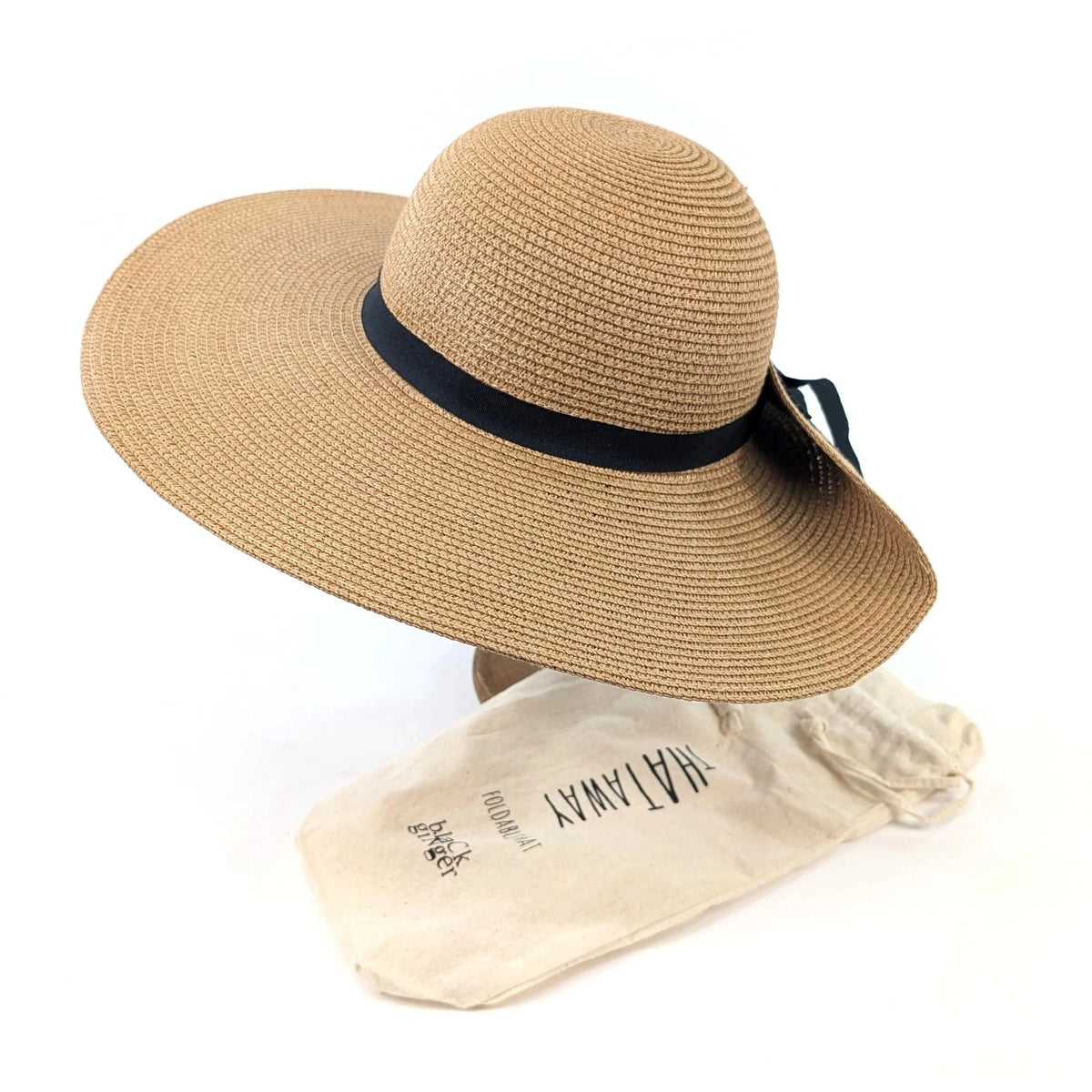 Black Ginger Rollable, Fold Up Animal Print Foldable Hat (57cm)- Dark ...