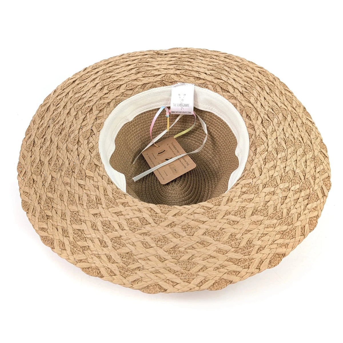 Black Ginger Rollable, Packable Plaited Brim Panama Foldable Hat (57cm ...