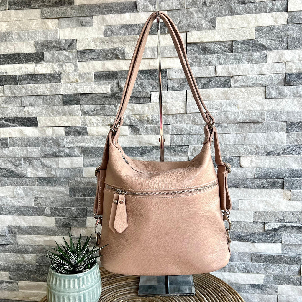 Genuine Italian Leather Convertible Shoulder Bag Handbag / Rucksack ...