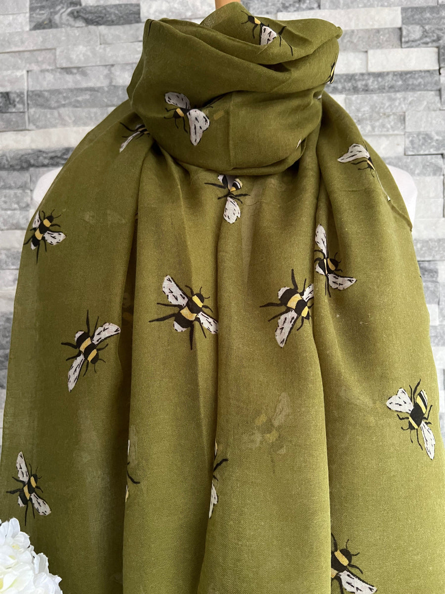 Green Busy Bees Scarf – luscious scarves