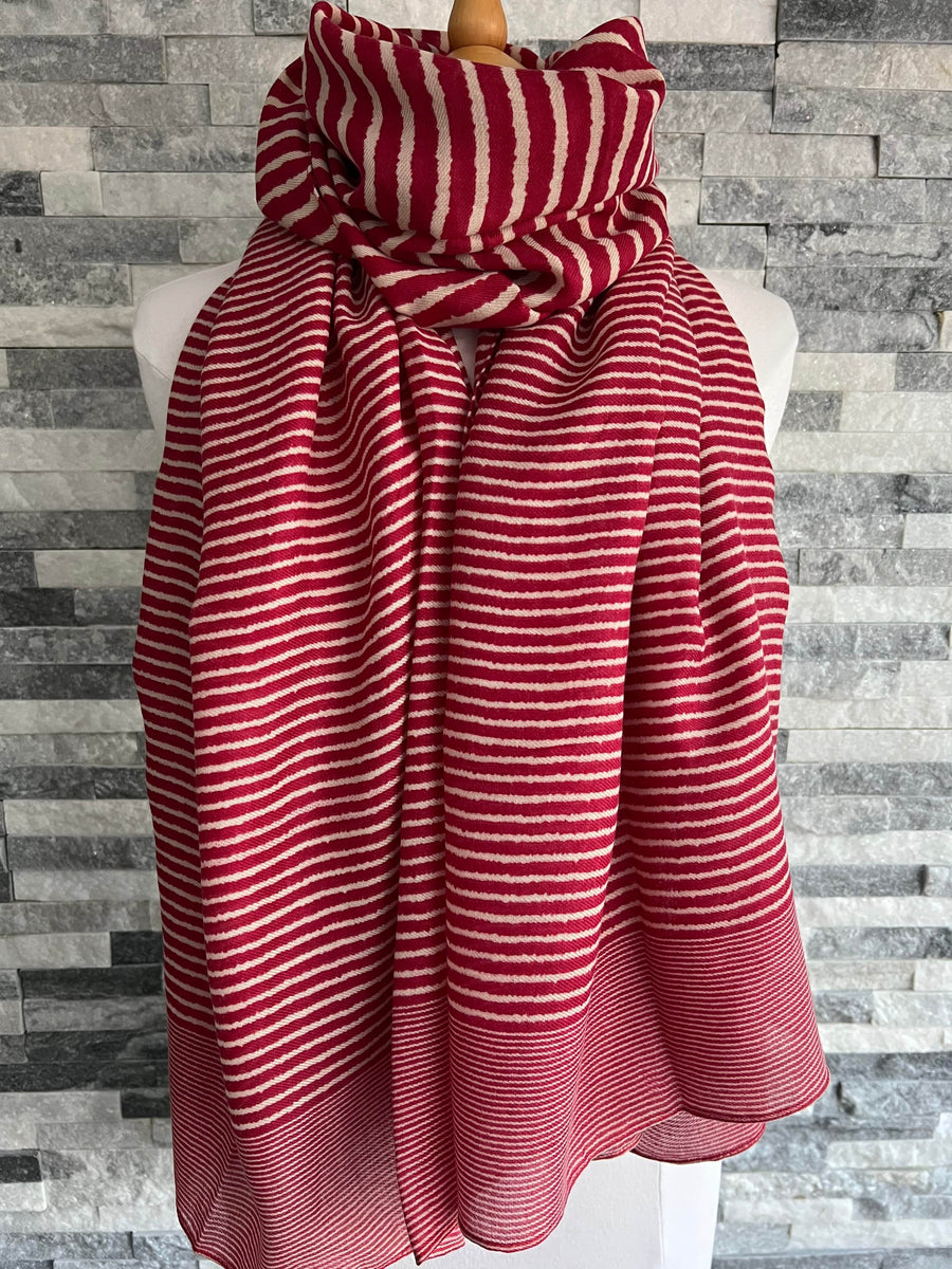 Red Cross Stripes Scarf – luscious scarves