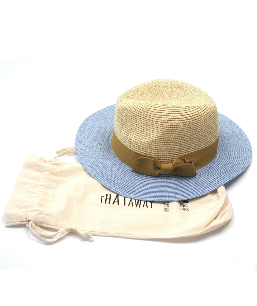 Two Tone folding Panama hat , Foldable, packable Sun hat, Blue ...
